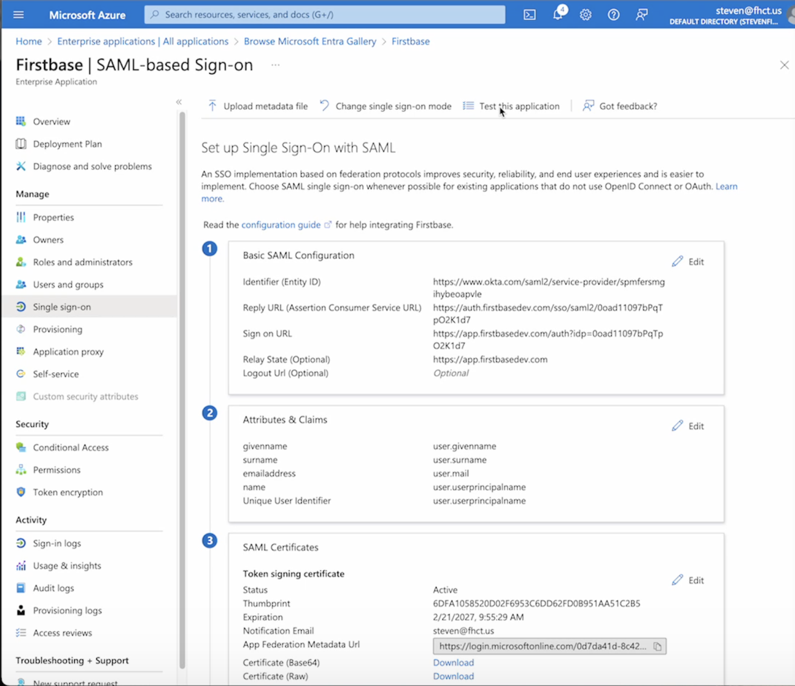 Setting up Azure AD SSO – Firstbase Setting up Azure AD SSO – Firstbase