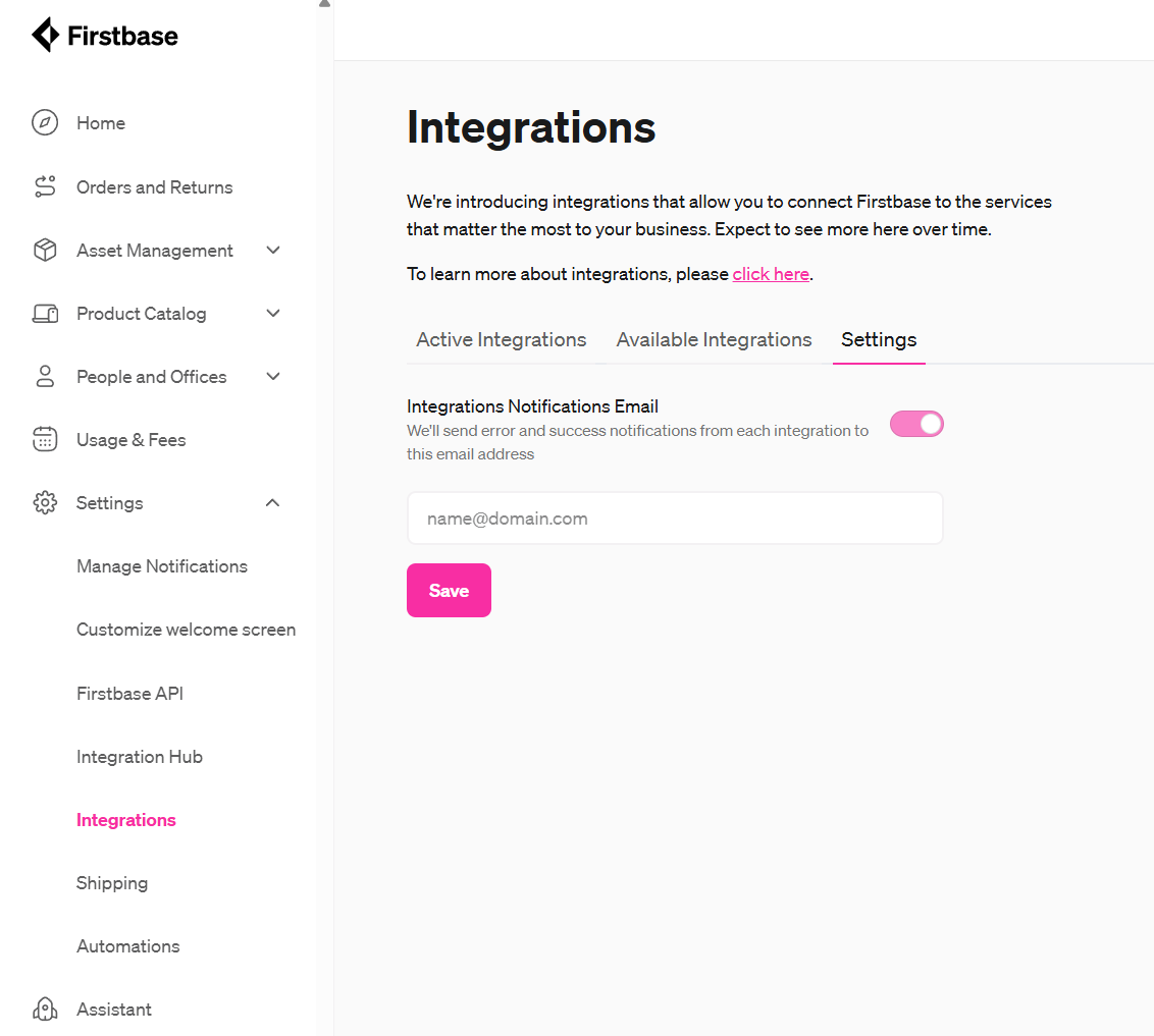 Okta Integration Notifications Firstbase