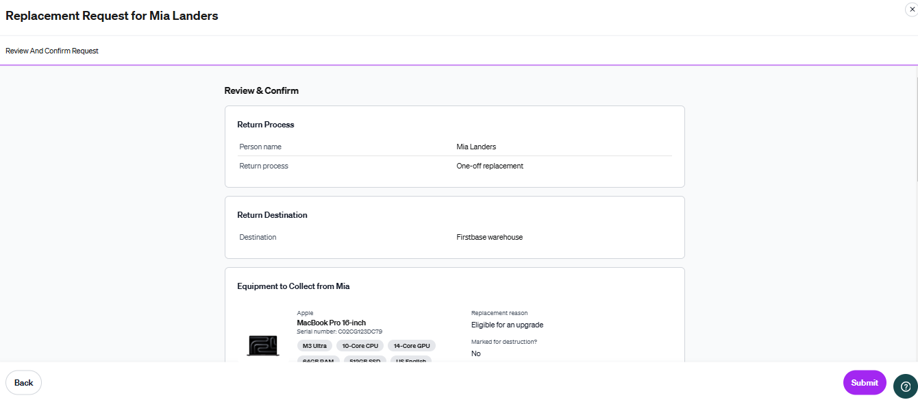 How do I return, replace or upgrade an item? – Firstbase