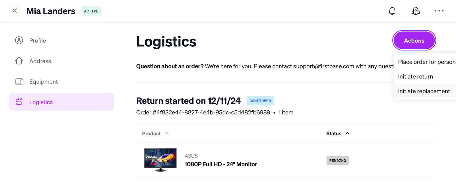 How do I return, replace or upgrade an item? – Firstbase
