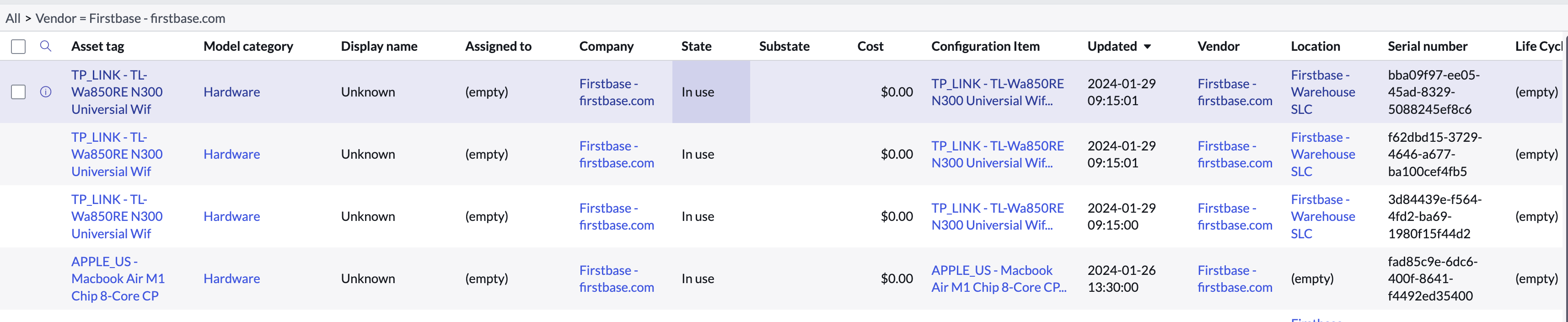 FAQ - ServiceNow - Firstbase Asset Management Integration – Firstbase